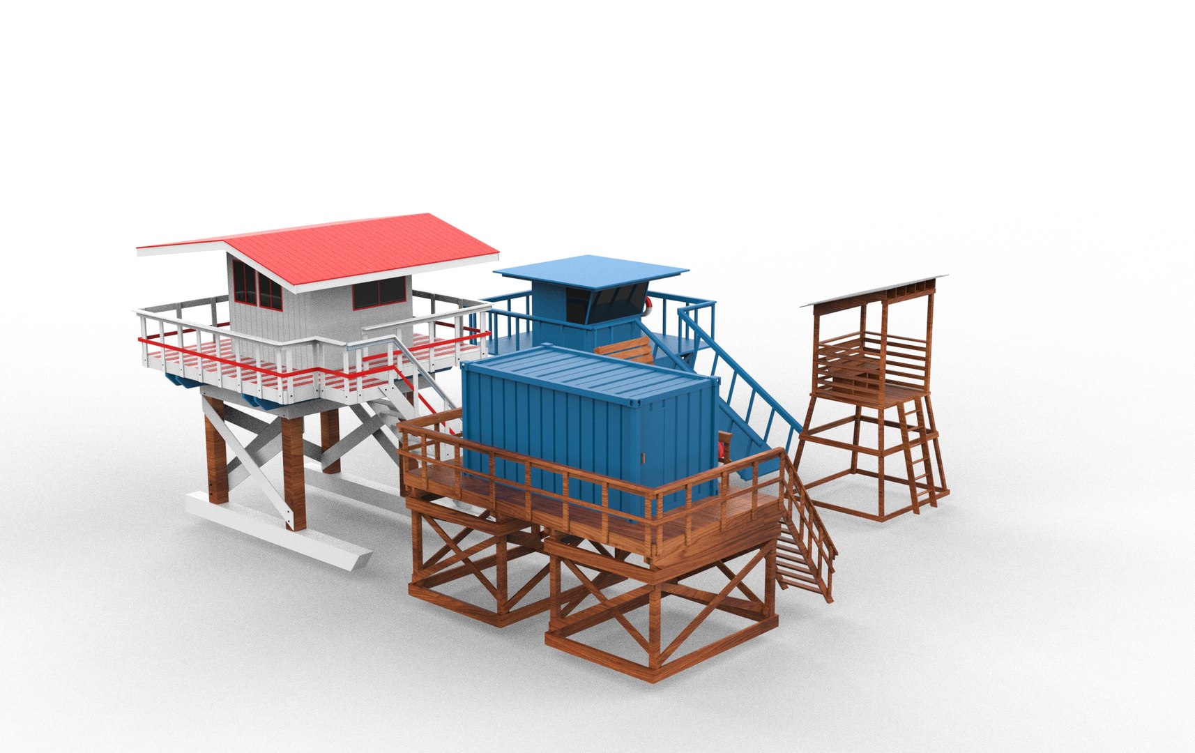 3D Model Outdoor Beach Lifeguard Pack 3D Model - TurboSquid 2344411
