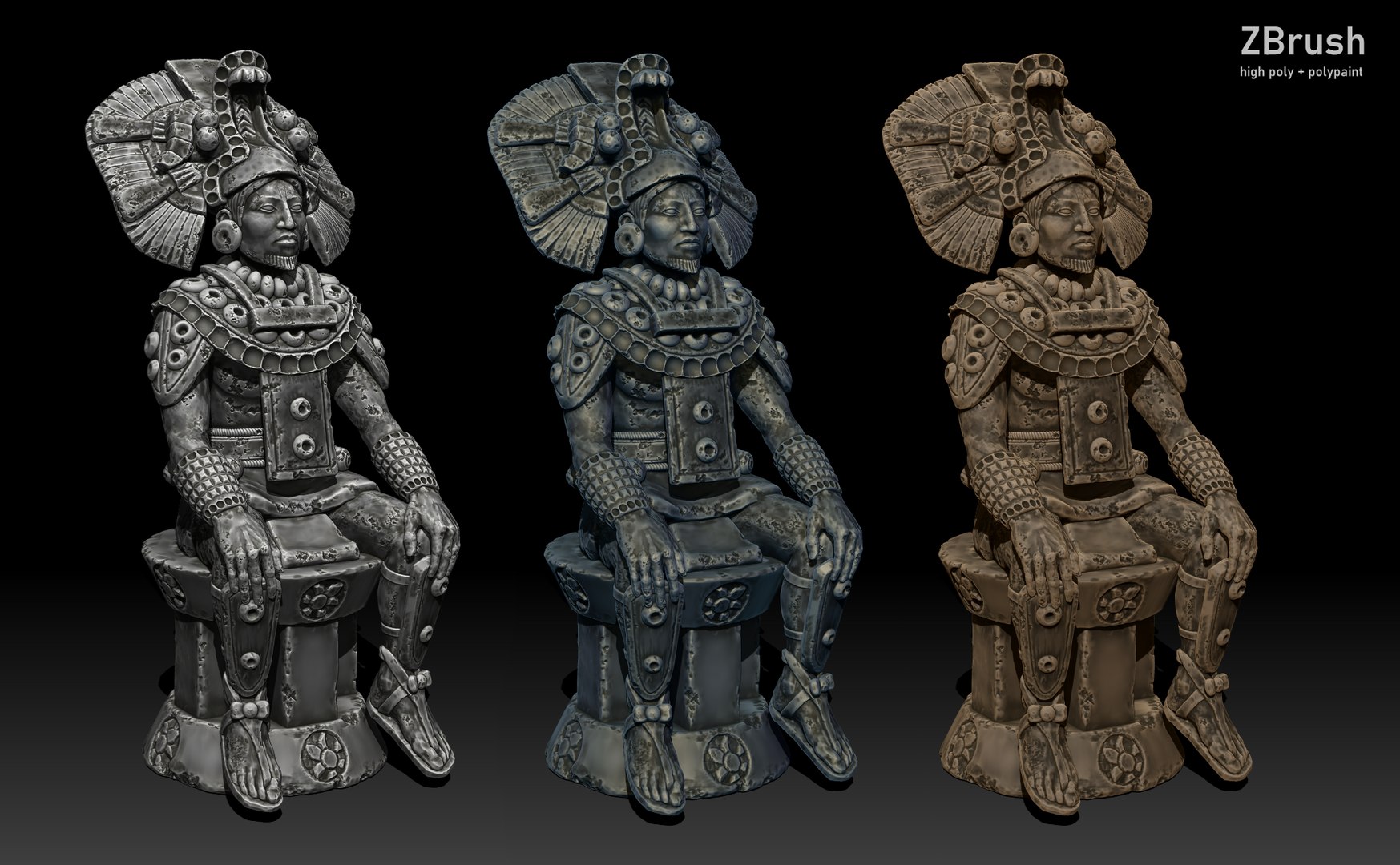 3D Mayan Chief Statue - TurboSquid 2226966