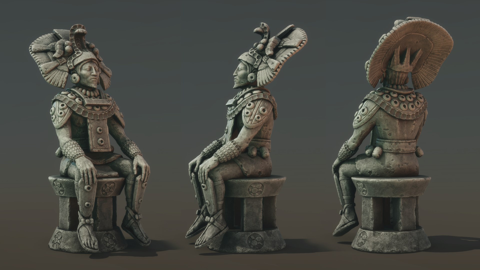 3D Mayan Chief Statue - TurboSquid 2226966