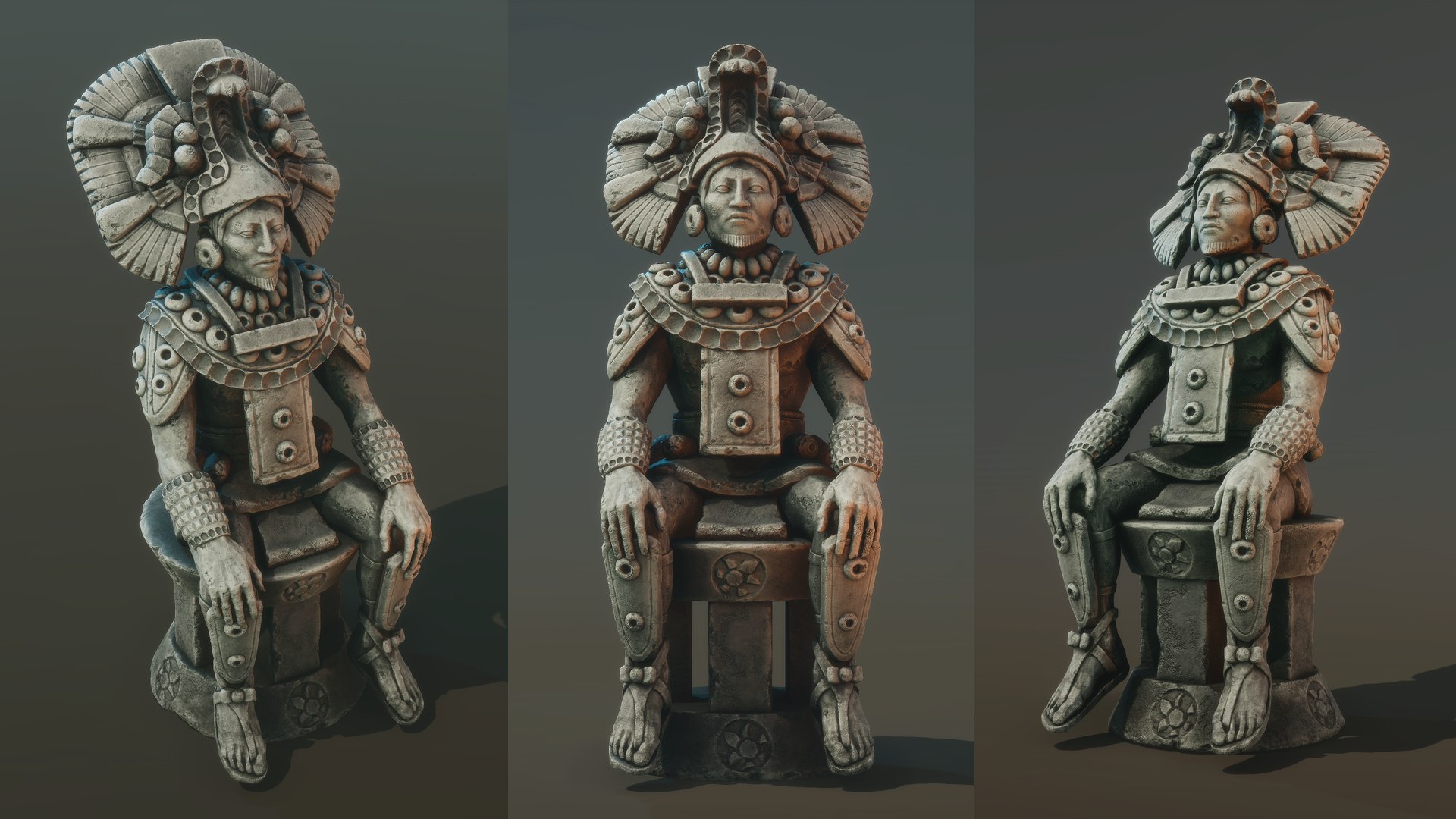 3D Mayan Chief Statue - TurboSquid 2226966