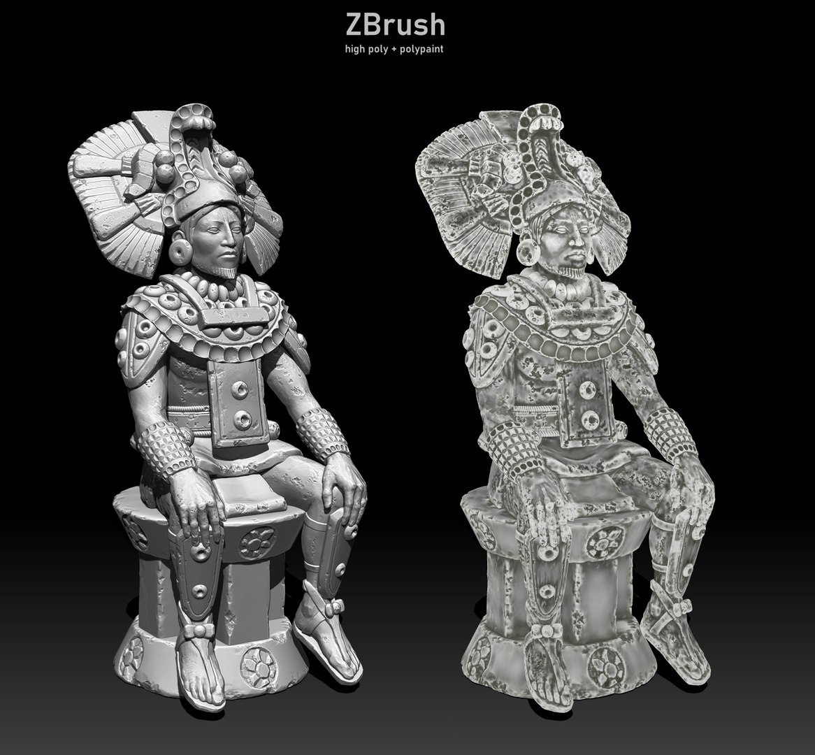 3D Mayan Chief Statue - TurboSquid 2226966