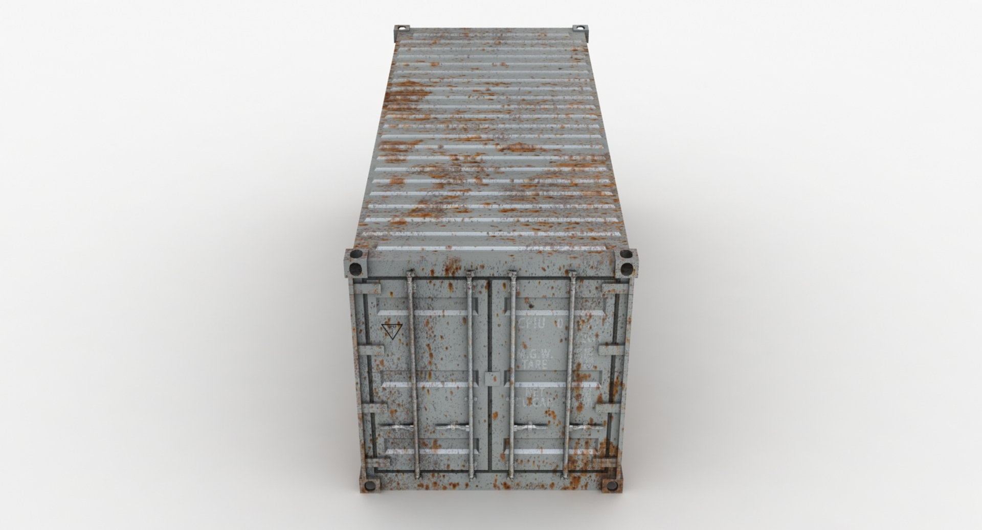 3D Rusty Container 20ft Gray - TurboSquid 1293896