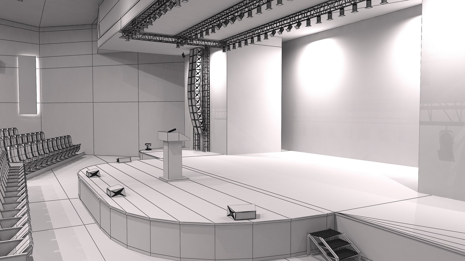 Lecture Hall 3D Model - TurboSquid 1582755