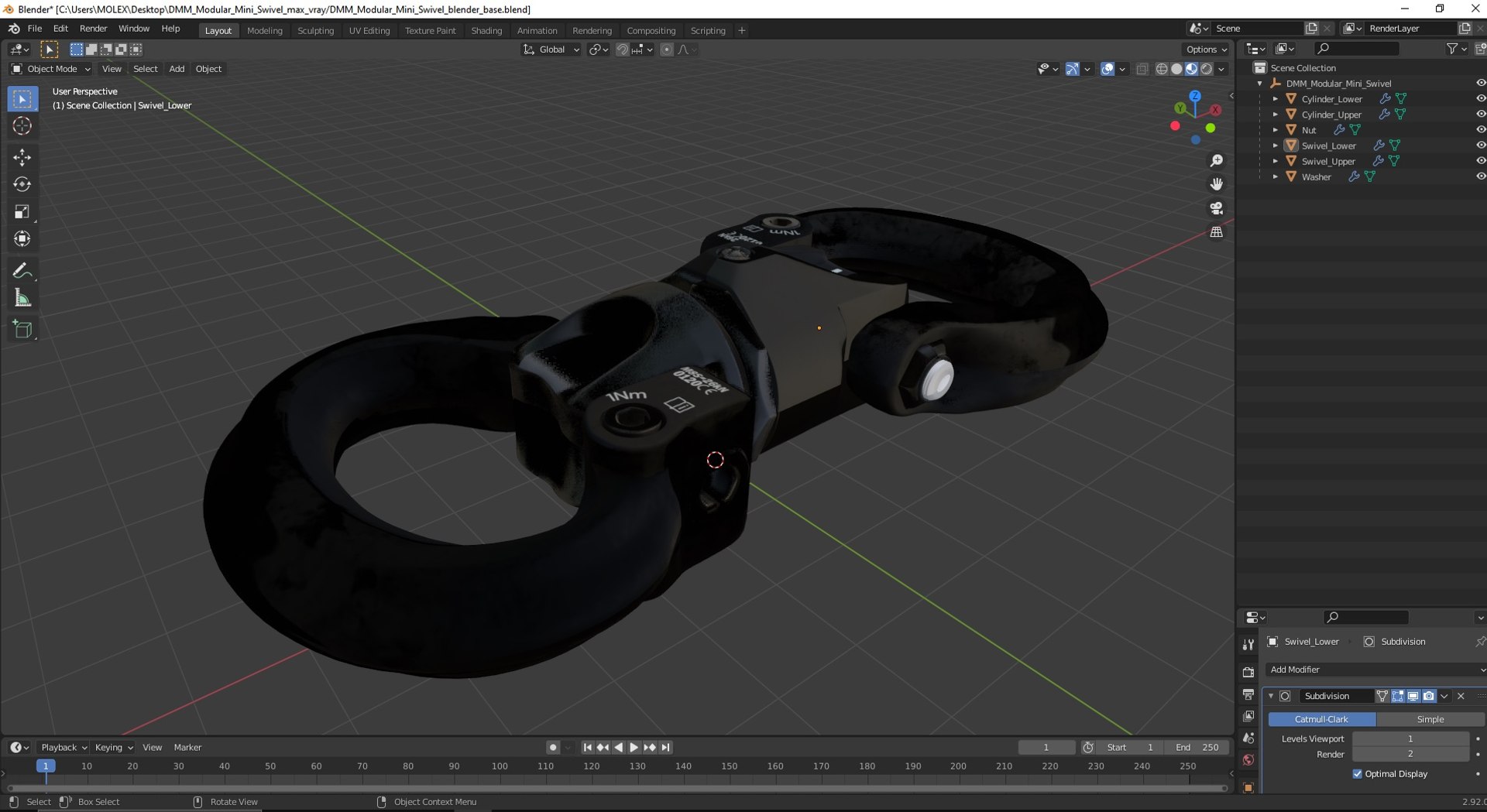 DMM Modular Mini Swivel 3D Model - TurboSquid 2051623