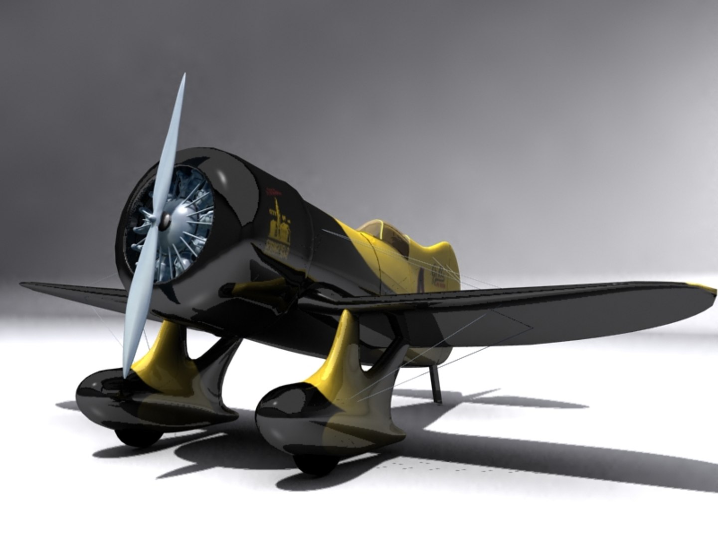 engine gee bee z 3d model