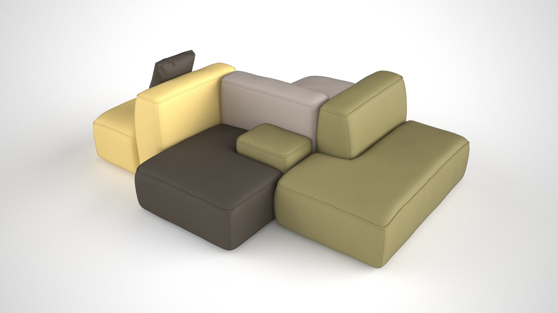 Colorful Modular Sofa 3D - TurboSquid 2066083