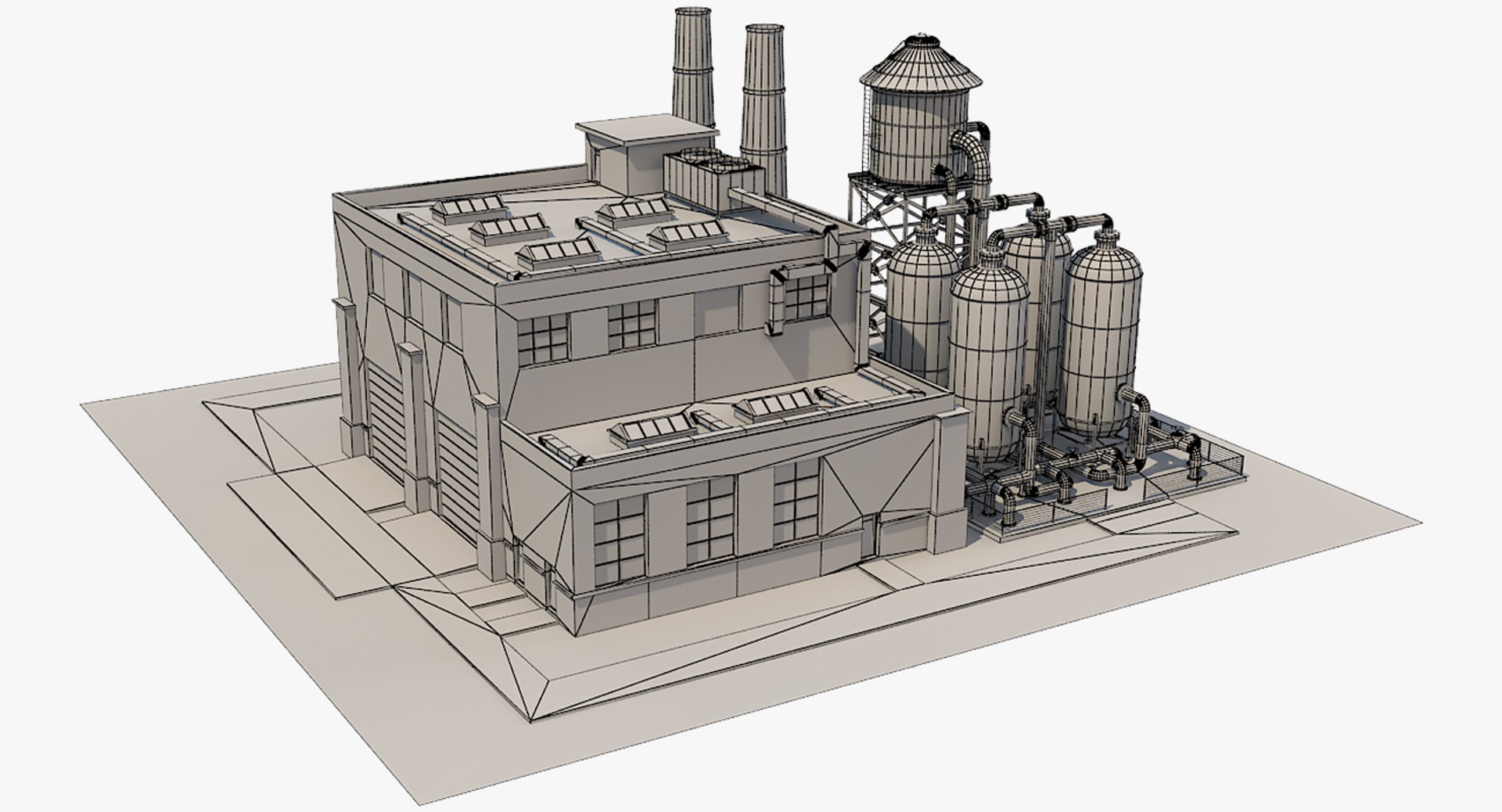 3D Factory Building - TurboSquid 1211456