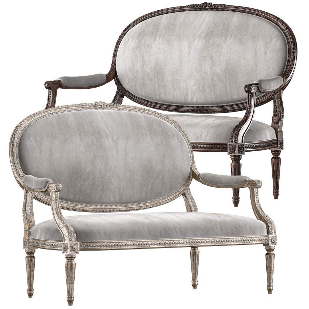 Chairish Louis Sofa Art 5694 3D Model - TurboSquid 2278904