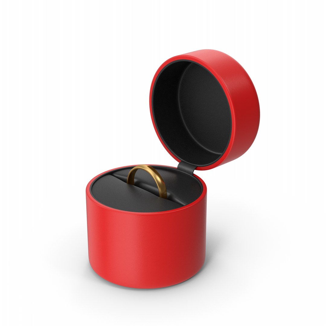 Red Ring Box With Ring 3D Model - TurboSquid 2166432