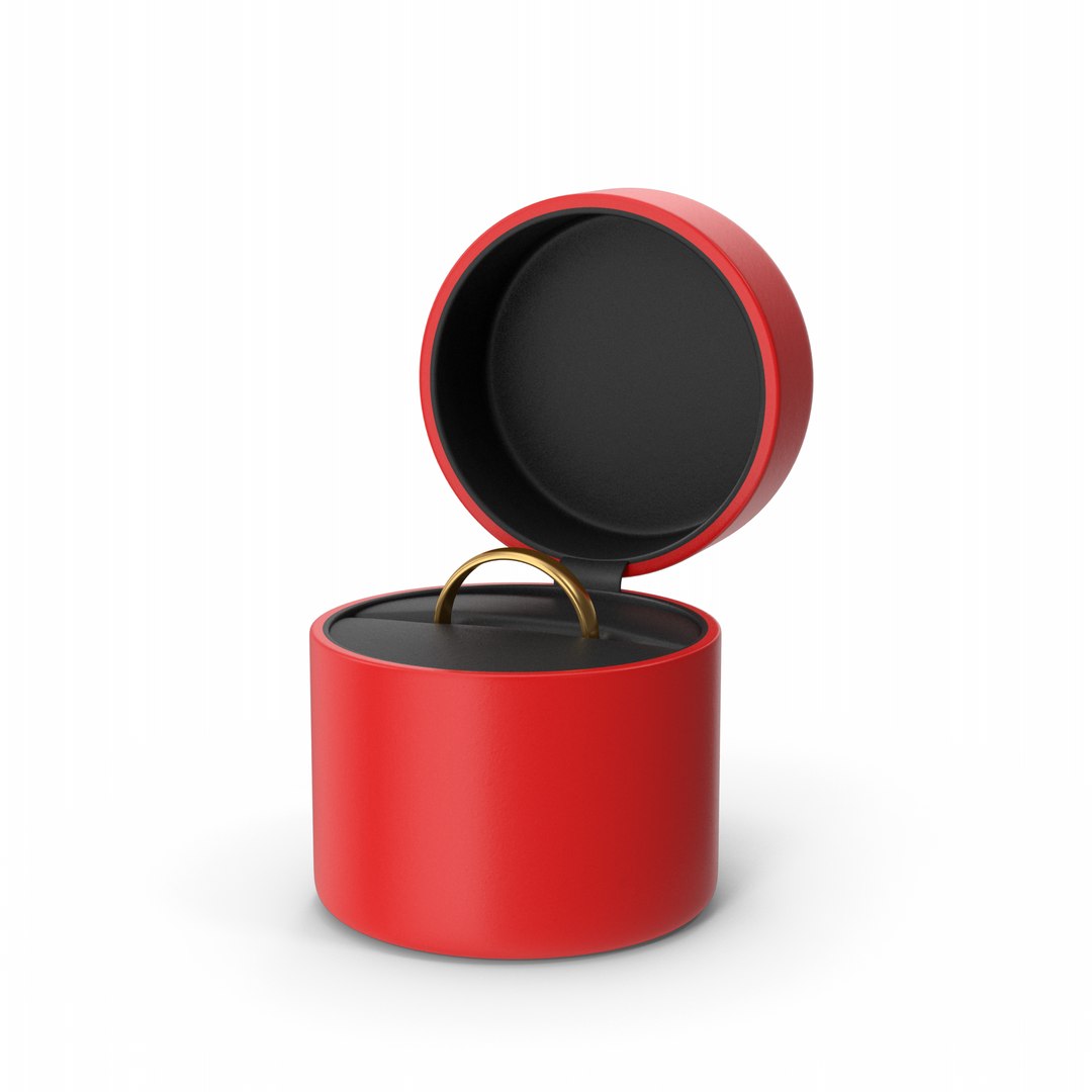 Red Ring Box With Ring 3D Model - TurboSquid 2166432