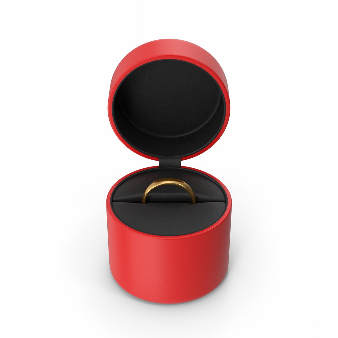 Red Ring Box With Ring 3D Model - TurboSquid 2166432