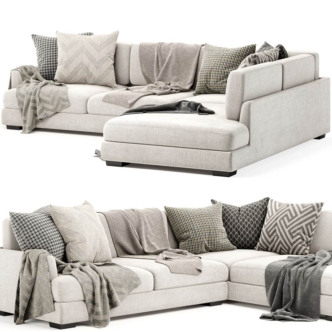 Elsie sofa with chaise 3D model - TurboSquid 1954483