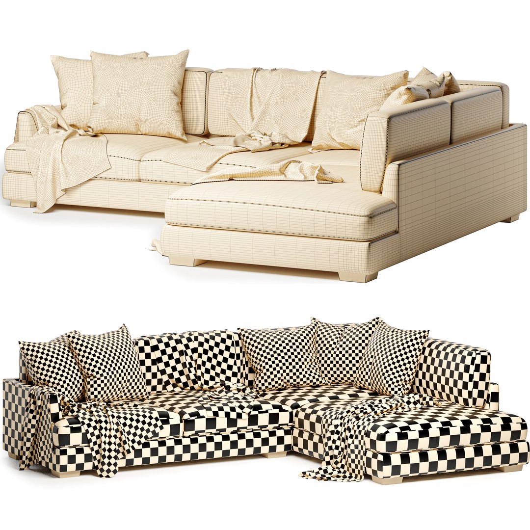Elsie sofa with chaise 3D model - TurboSquid 1954483