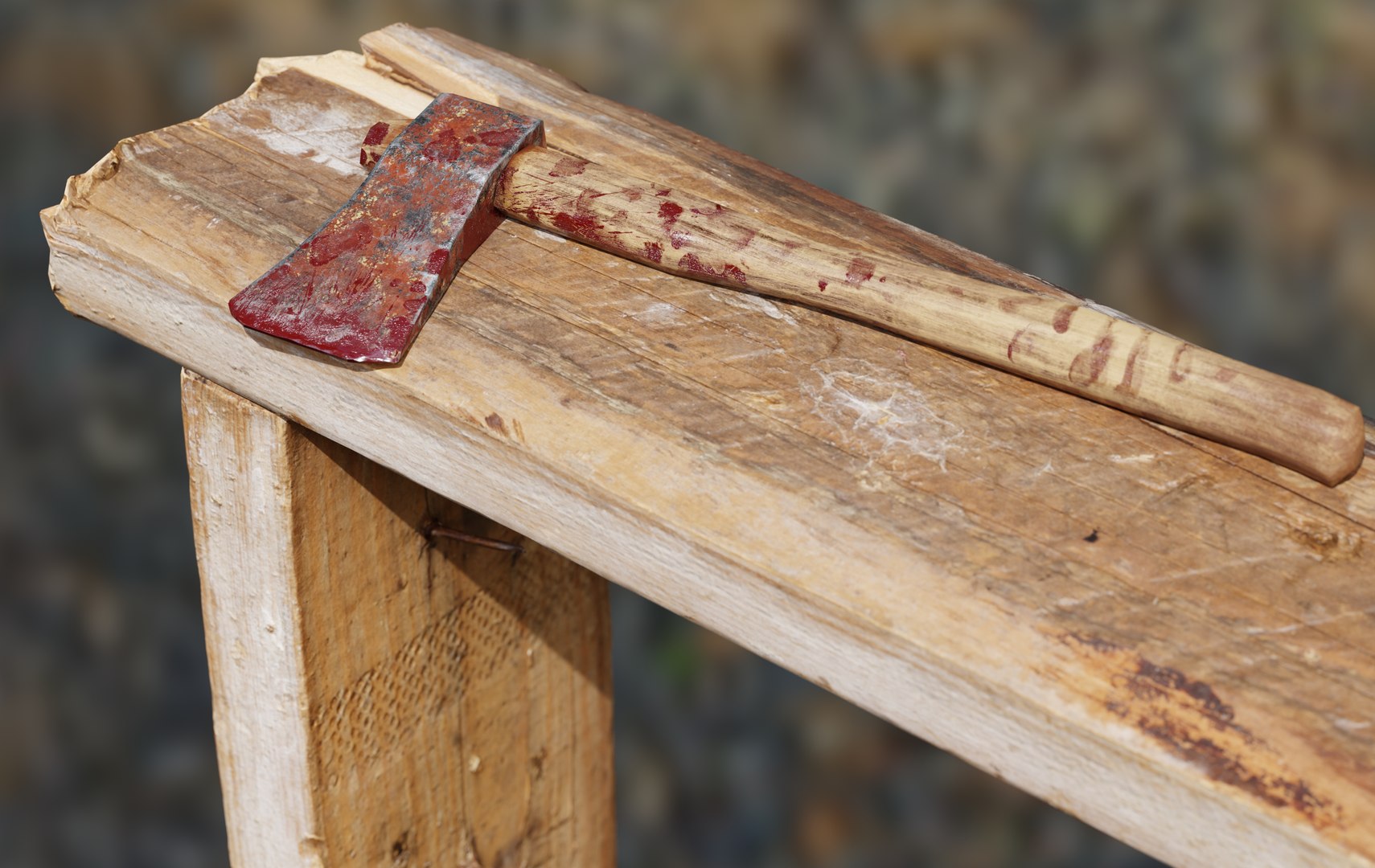 3D Rusty Axe - Game Ready Low Poly And Bloody Version Model ...