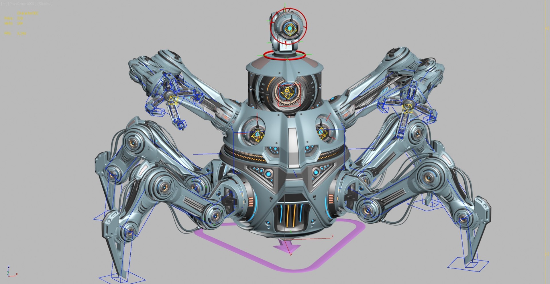3D Sci-Fi Spider Mech Advanced - Rigged - TurboSquid 2353252