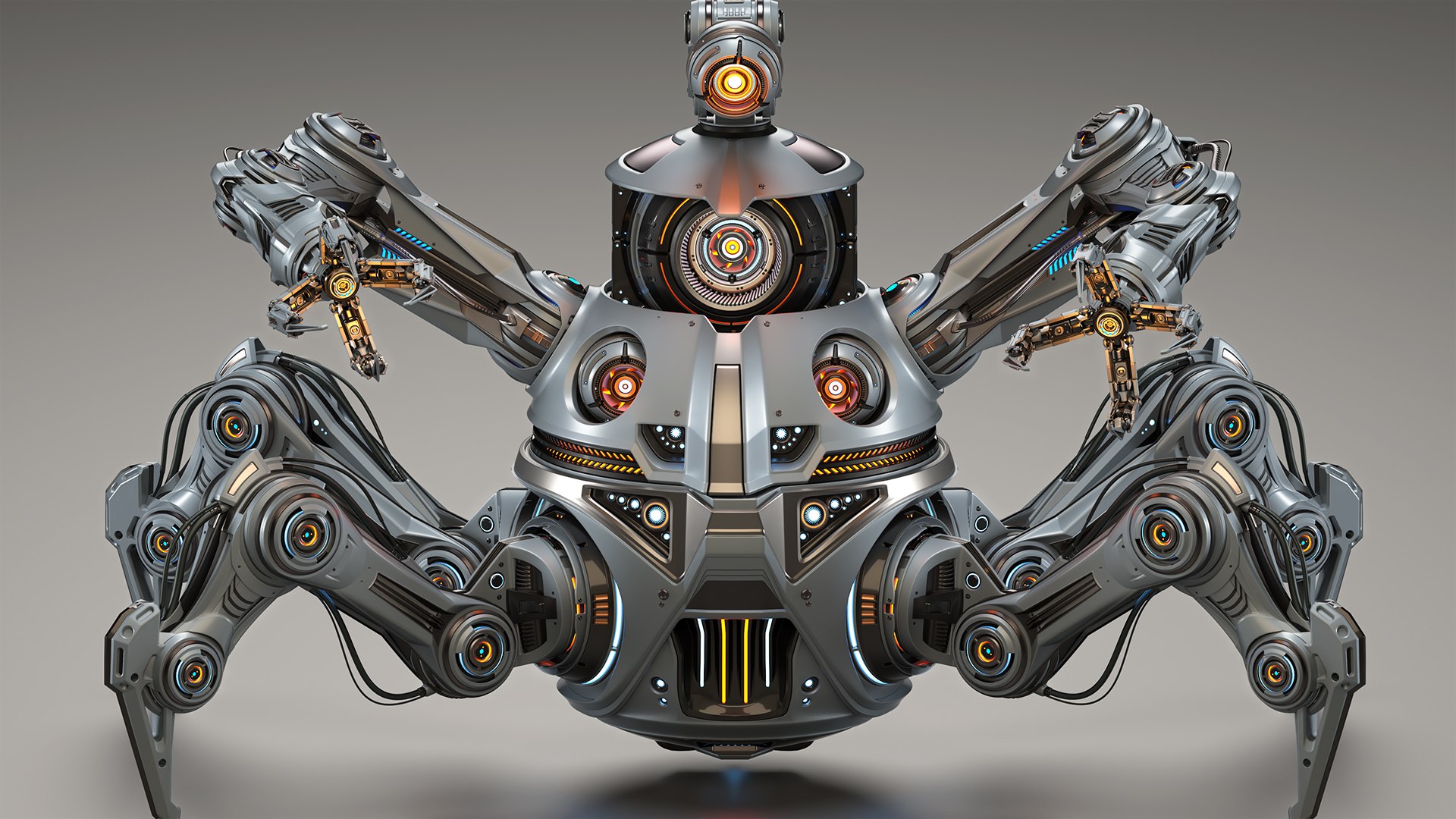 3D Sci-Fi Spider Mech Advanced - Rigged - TurboSquid 2353252