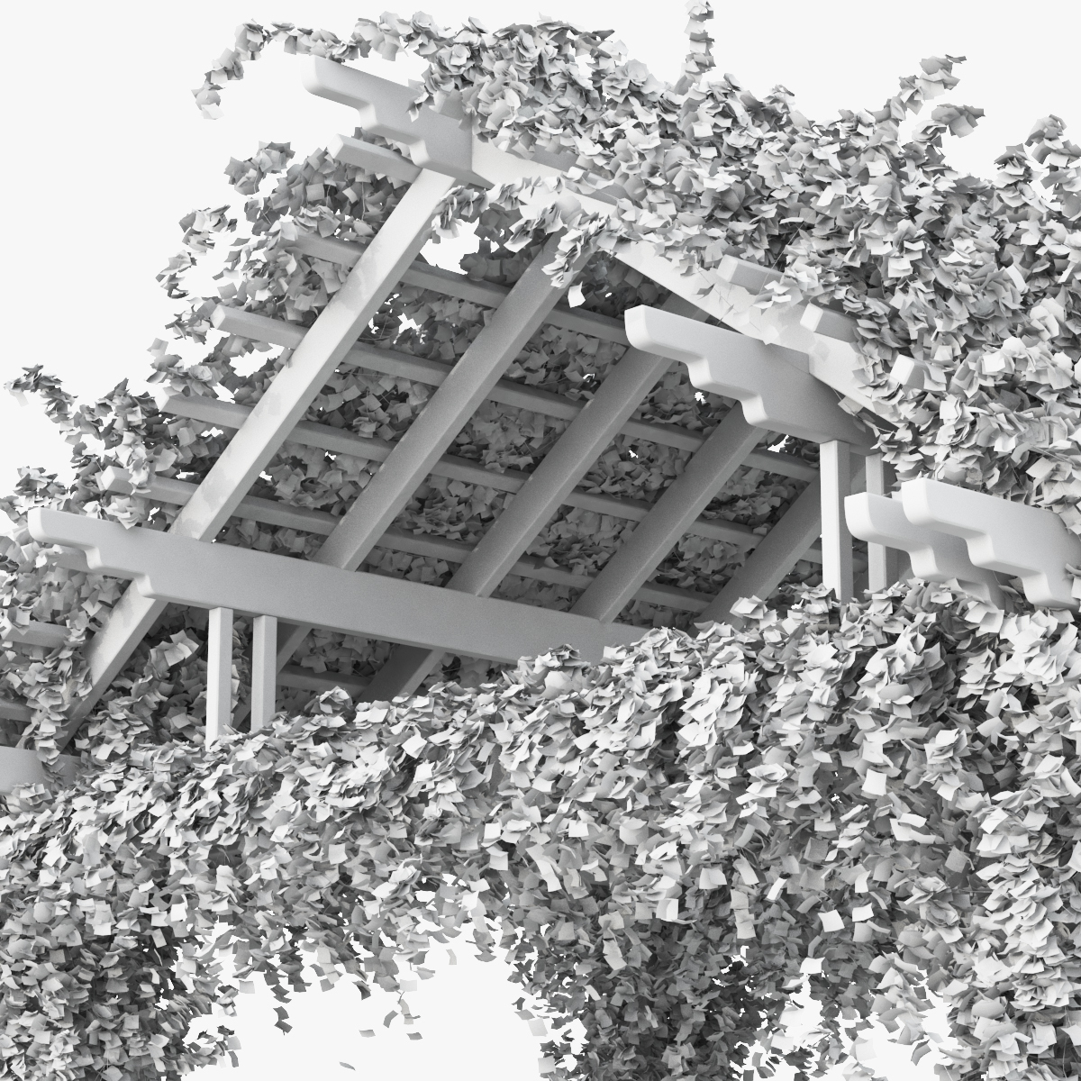 3d model pergola climbing roses flowers