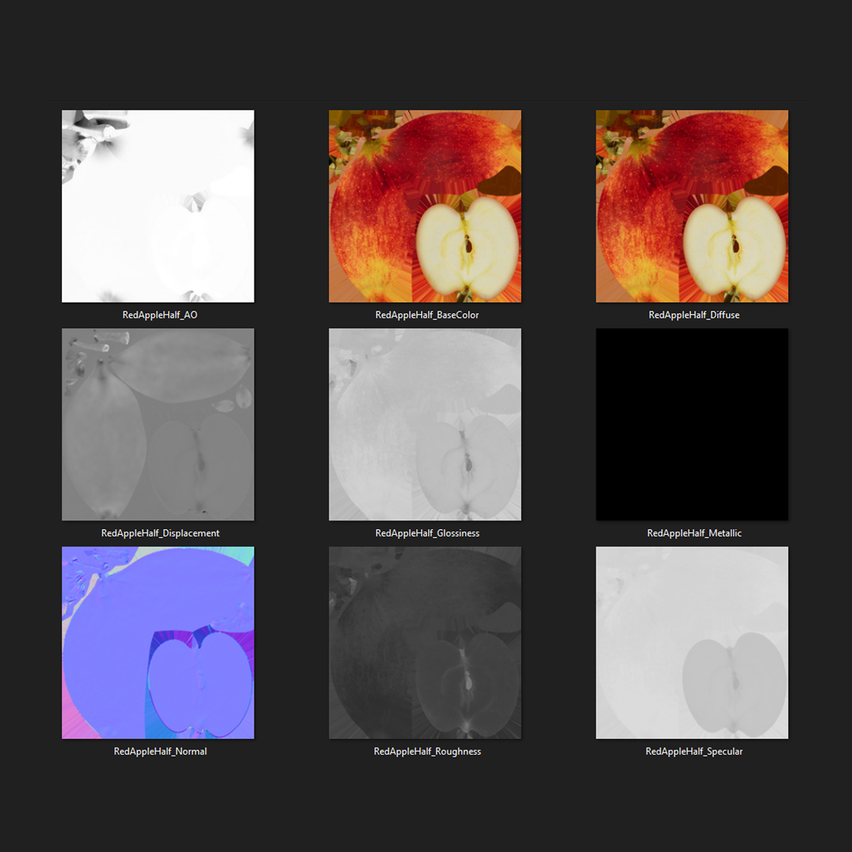 Half Red Apple 3D model - TurboSquid 1885680