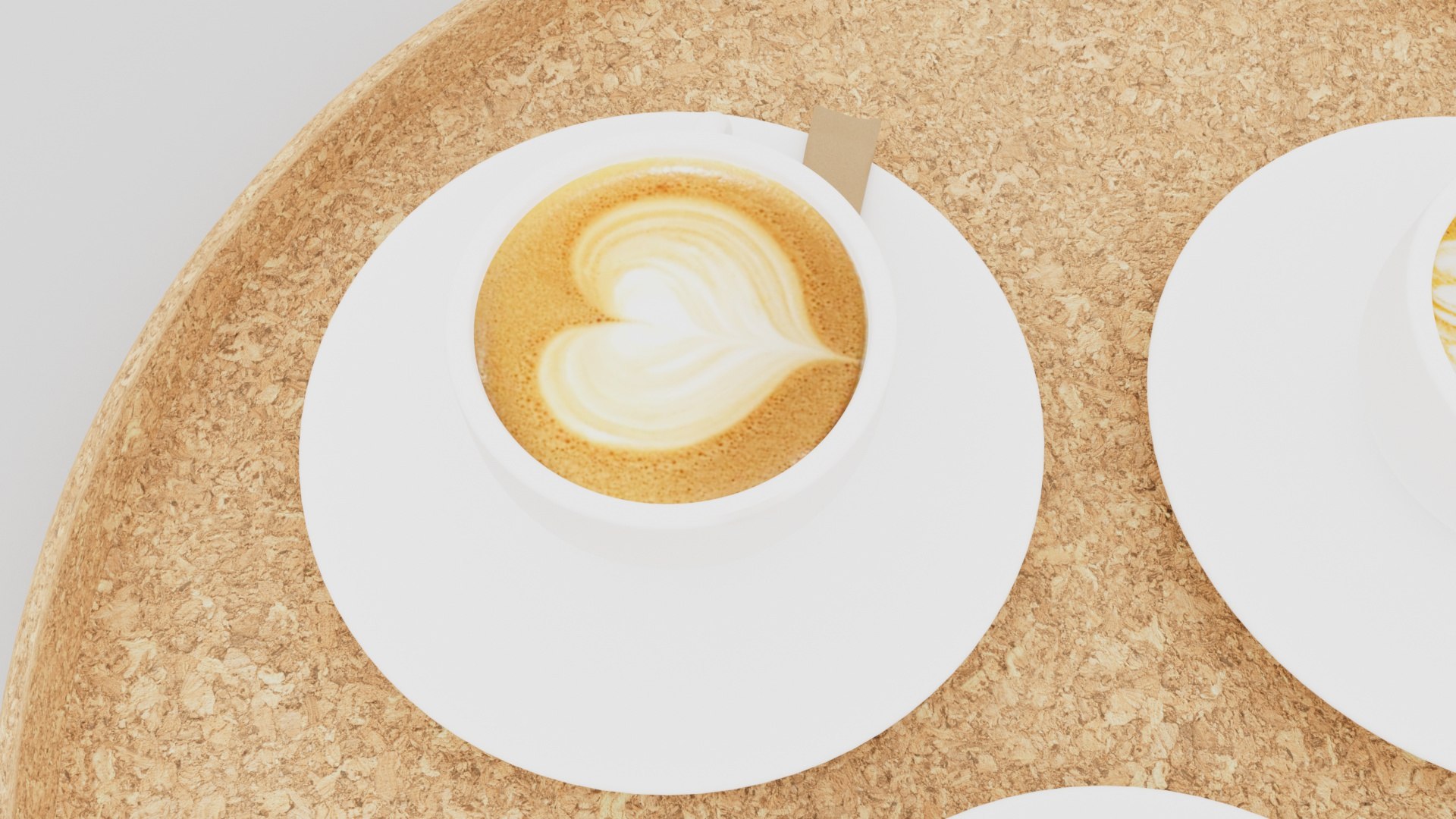 Cafe Coffees On A Tray With Simple Drag And Drop Coffee Textures - 3D ...