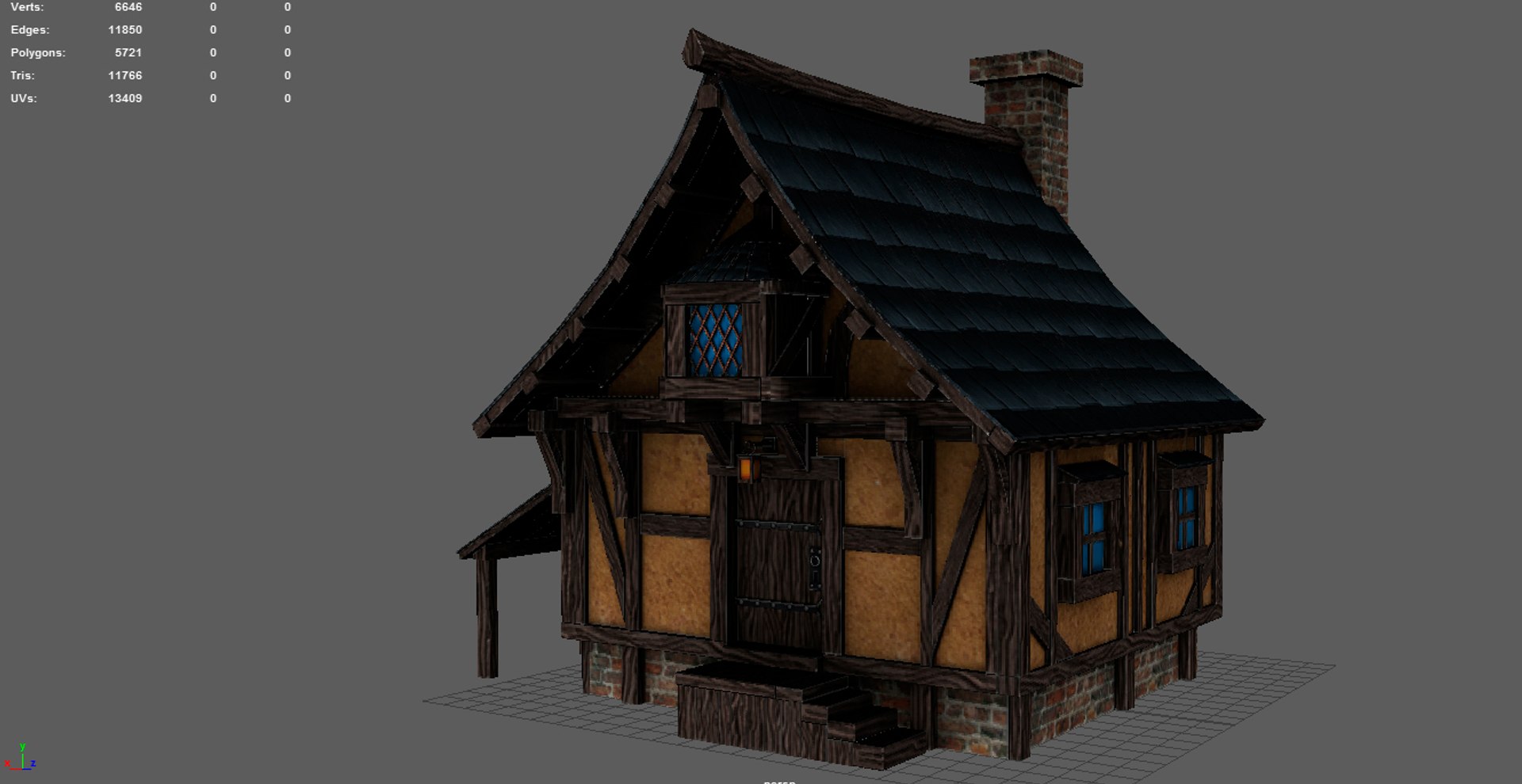 3d Model Medieval Town House 1