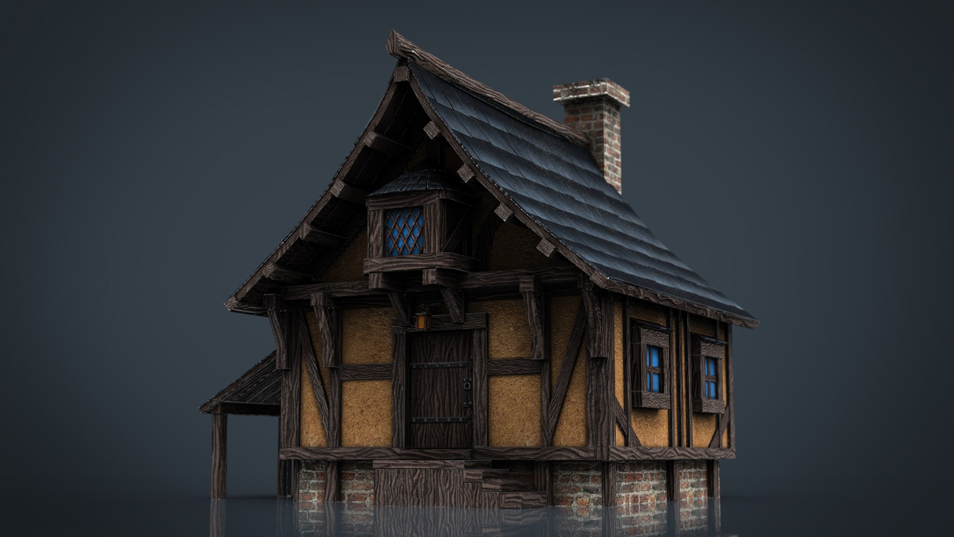3d Model Medieval Town House 1