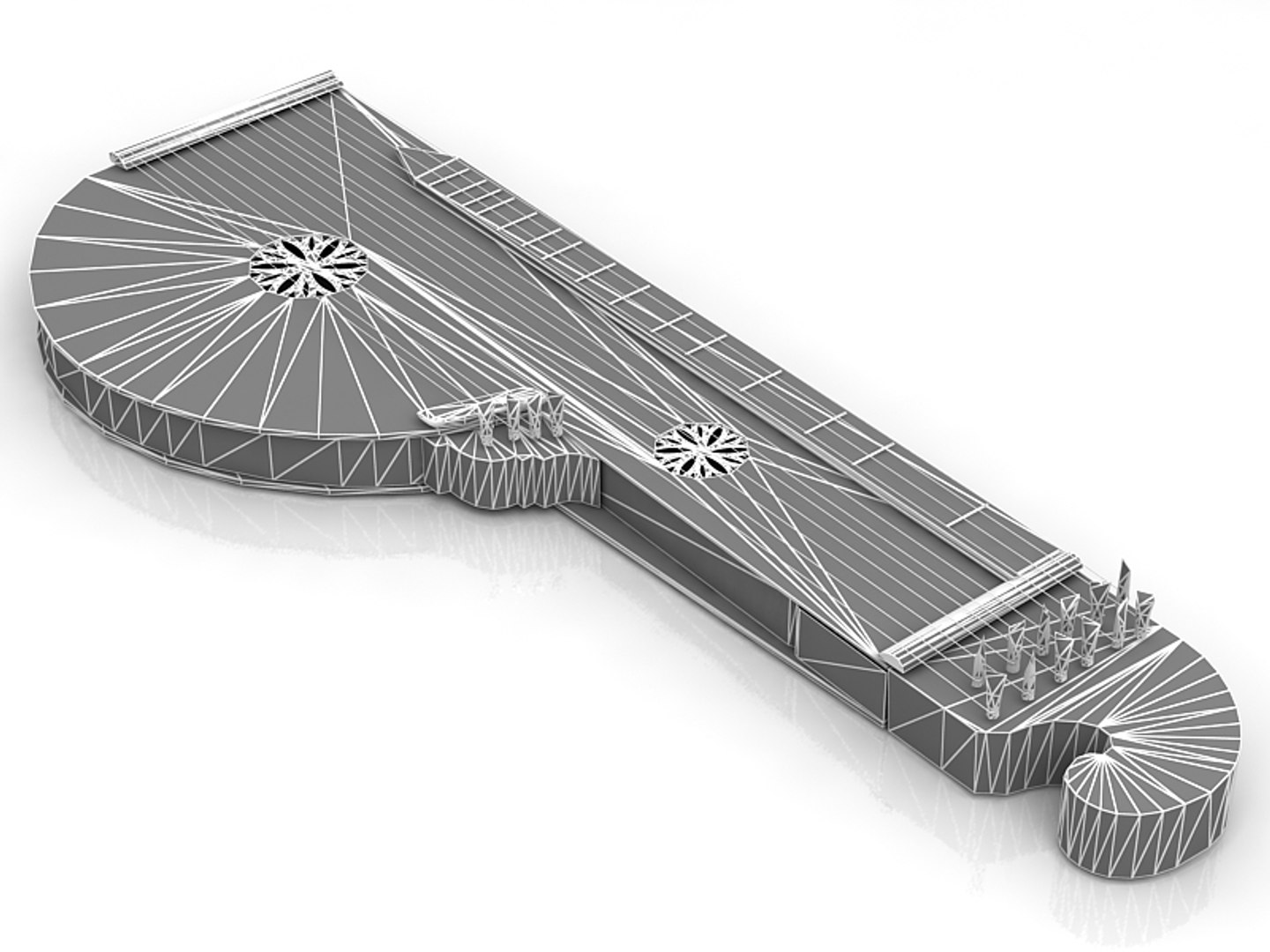 3D Zither Musical Instrument model - TurboSquid 1787946