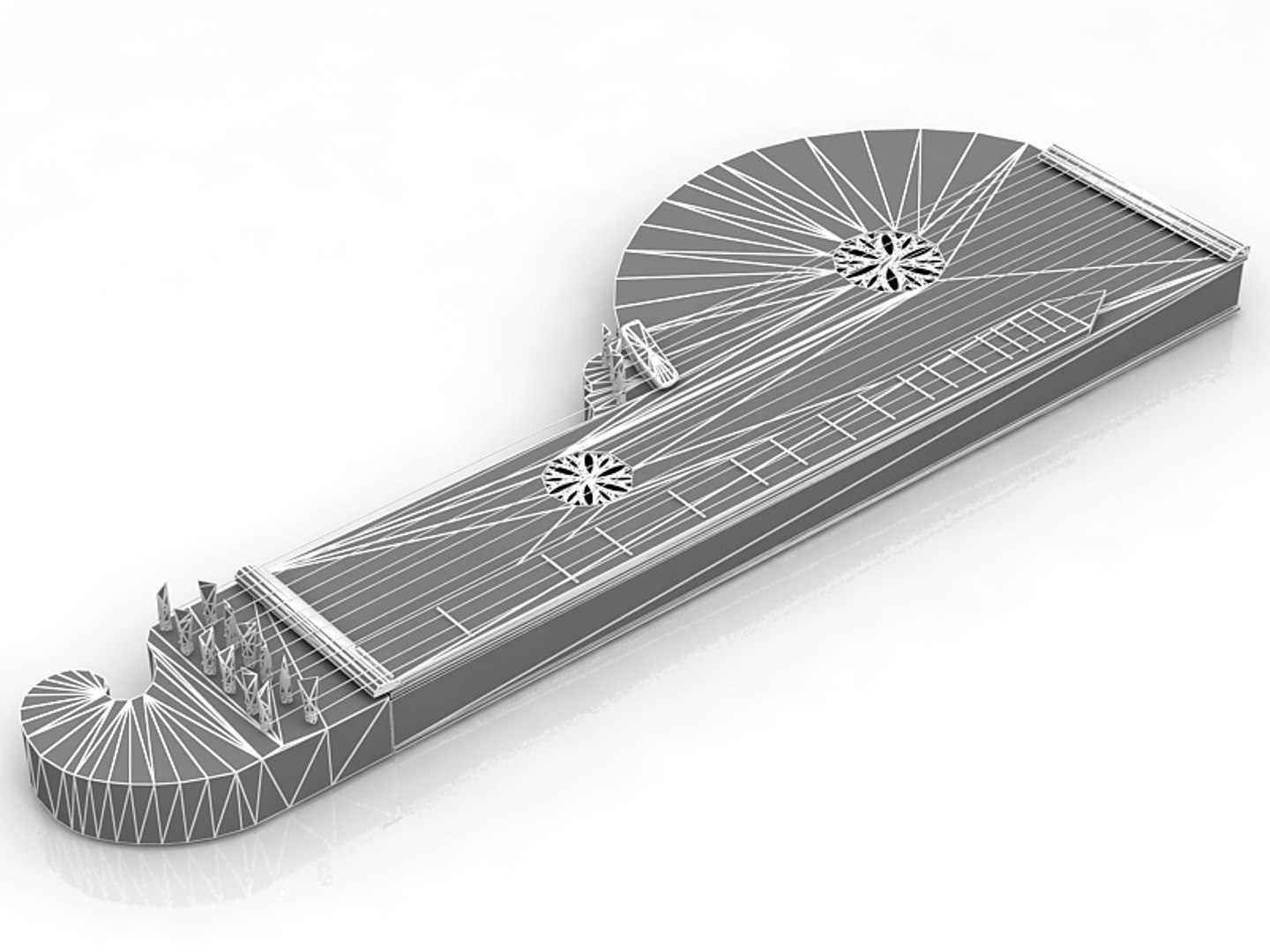 3D Zither Musical Instrument model - TurboSquid 1787946