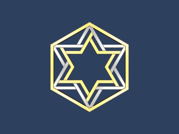 3D star david hexagon model - TurboSquid 1430205