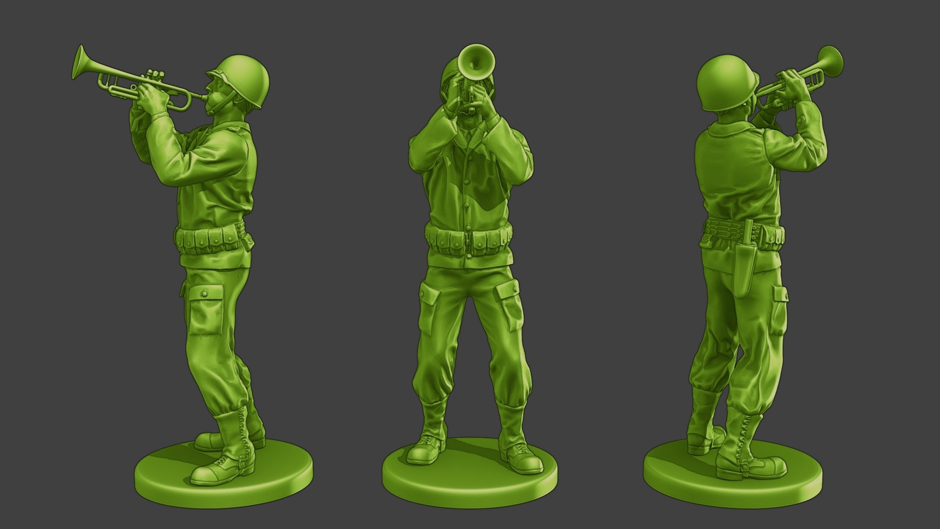 American Soldier Ww2 Trumpet A15 3D Model - TurboSquid 1957615