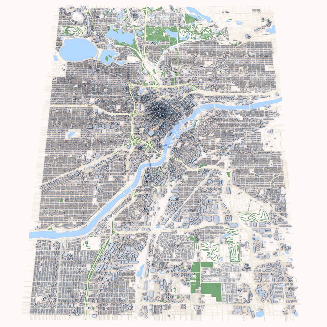 Minneapolis City Minnesota United States 3D Model - TurboSquid 2309470