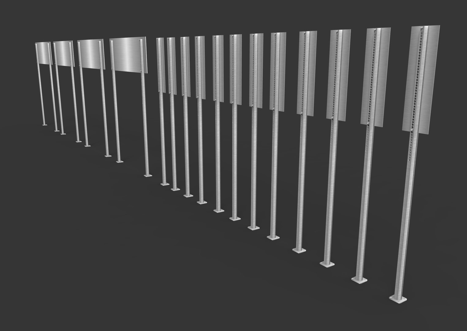 3D model Rectangle Sign 16 Piece - TurboSquid 1735036