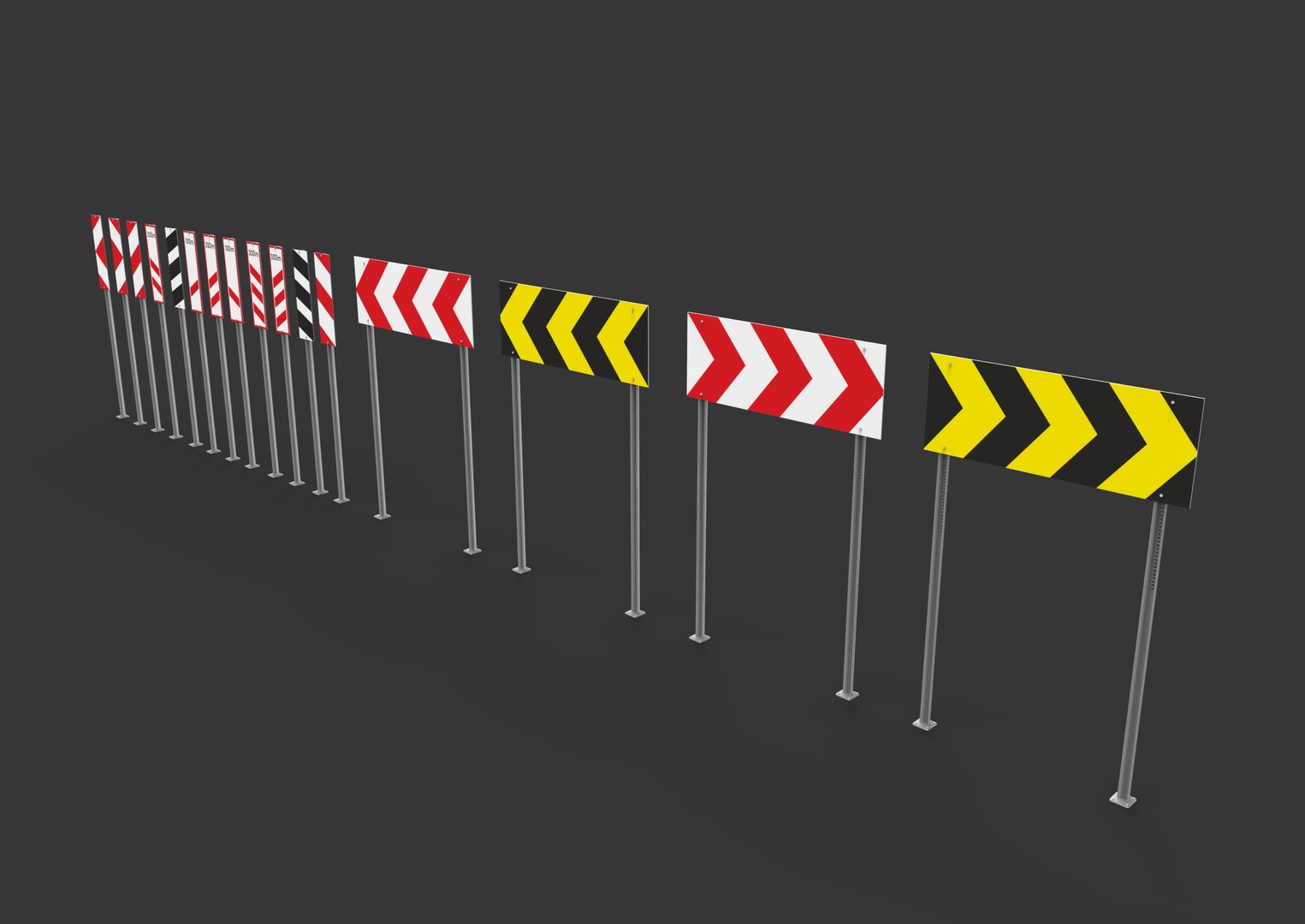 3D model Rectangle Sign 16 Piece - TurboSquid 1735036