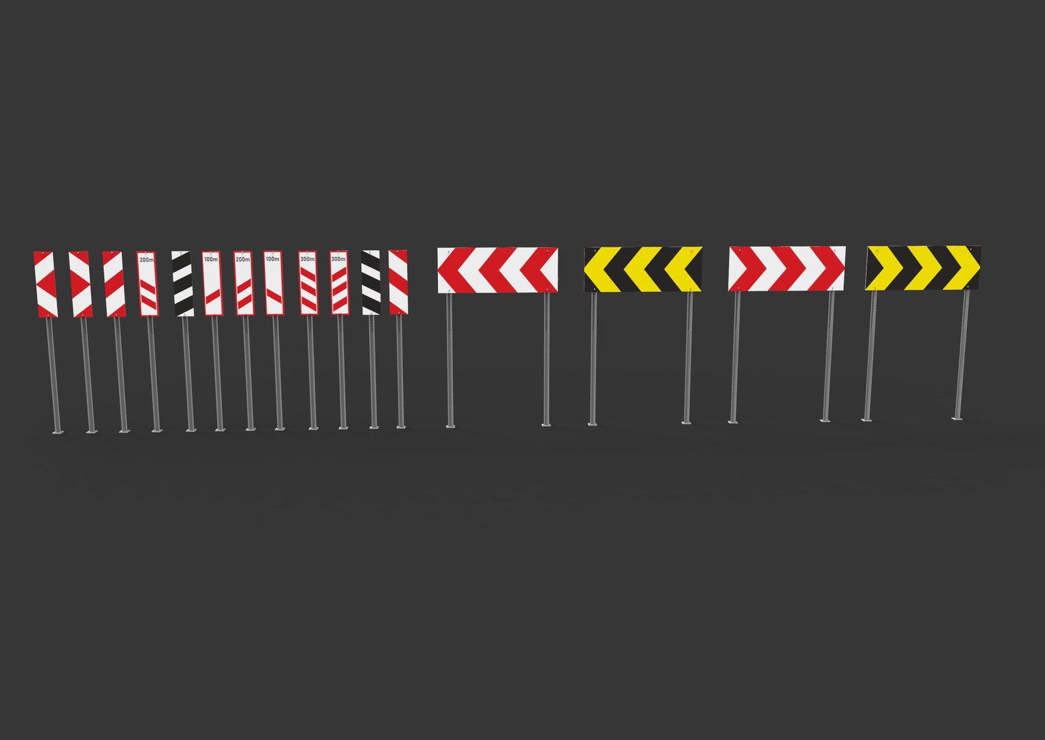 3D model Rectangle Sign 16 Piece - TurboSquid 1735036