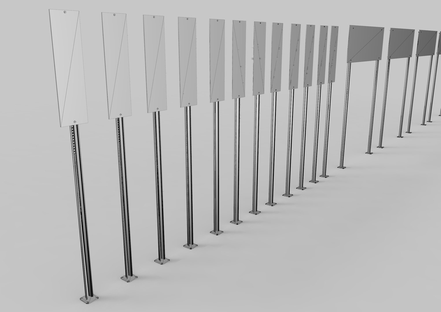 3D model Rectangle Sign 16 Piece - TurboSquid 1735036