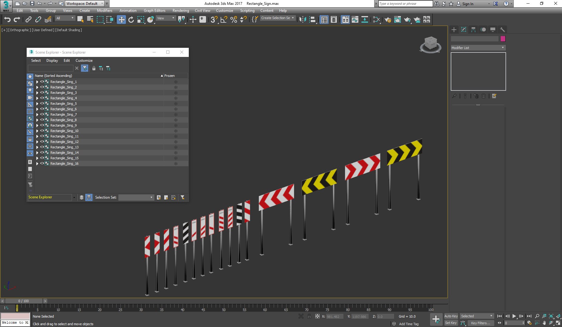 3D model Rectangle Sign 16 Piece - TurboSquid 1735036