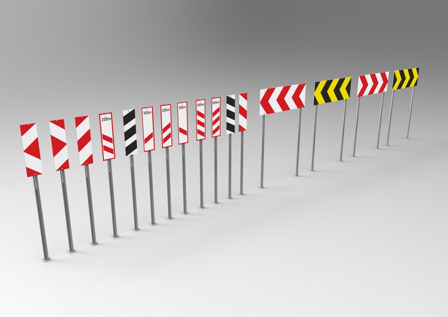 3D model Rectangle Sign 16 Piece - TurboSquid 1735036