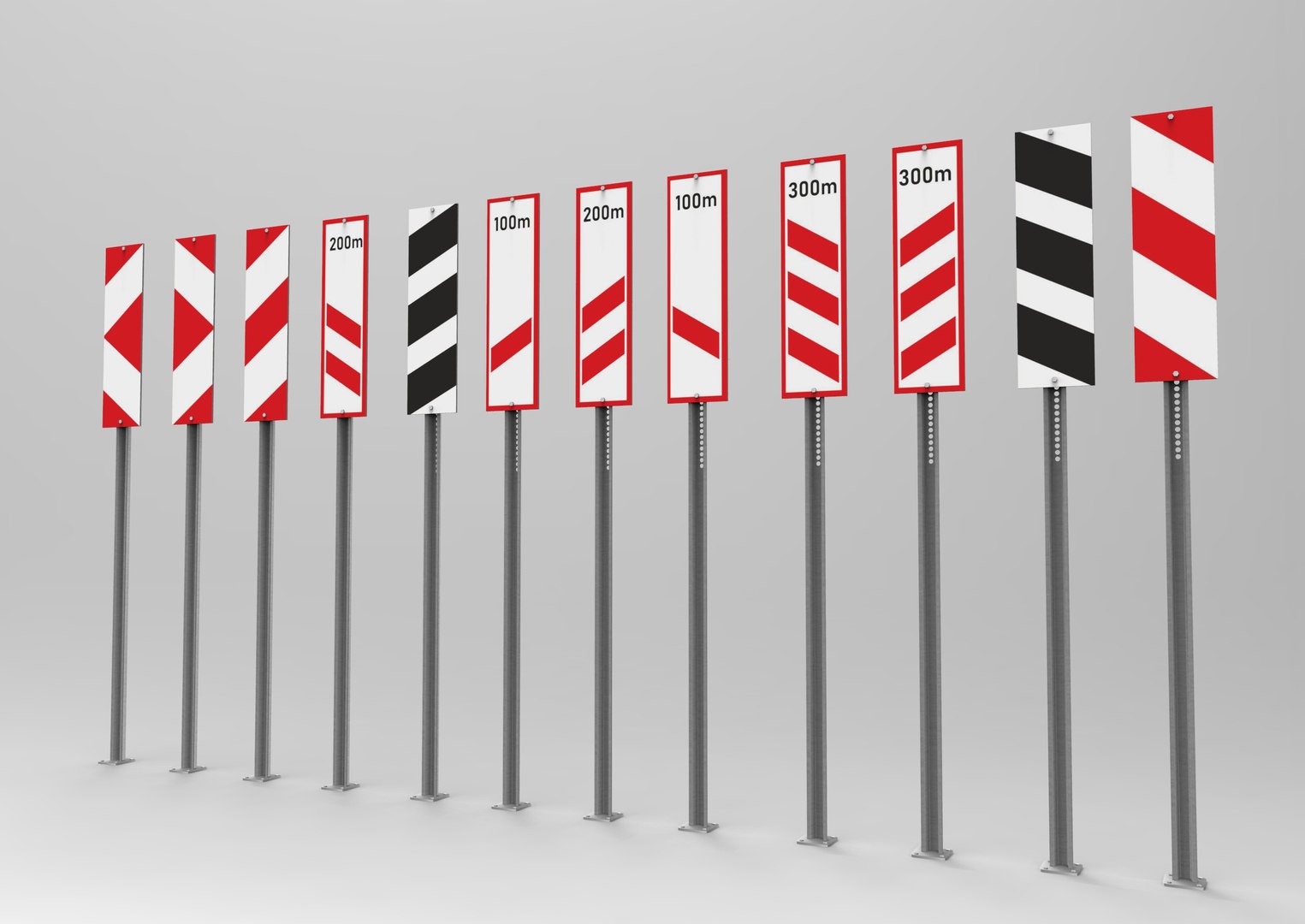 3D model Rectangle Sign 16 Piece - TurboSquid 1735036