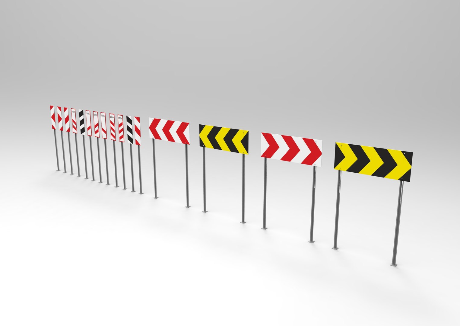 3D model Rectangle Sign 16 Piece - TurboSquid 1735036