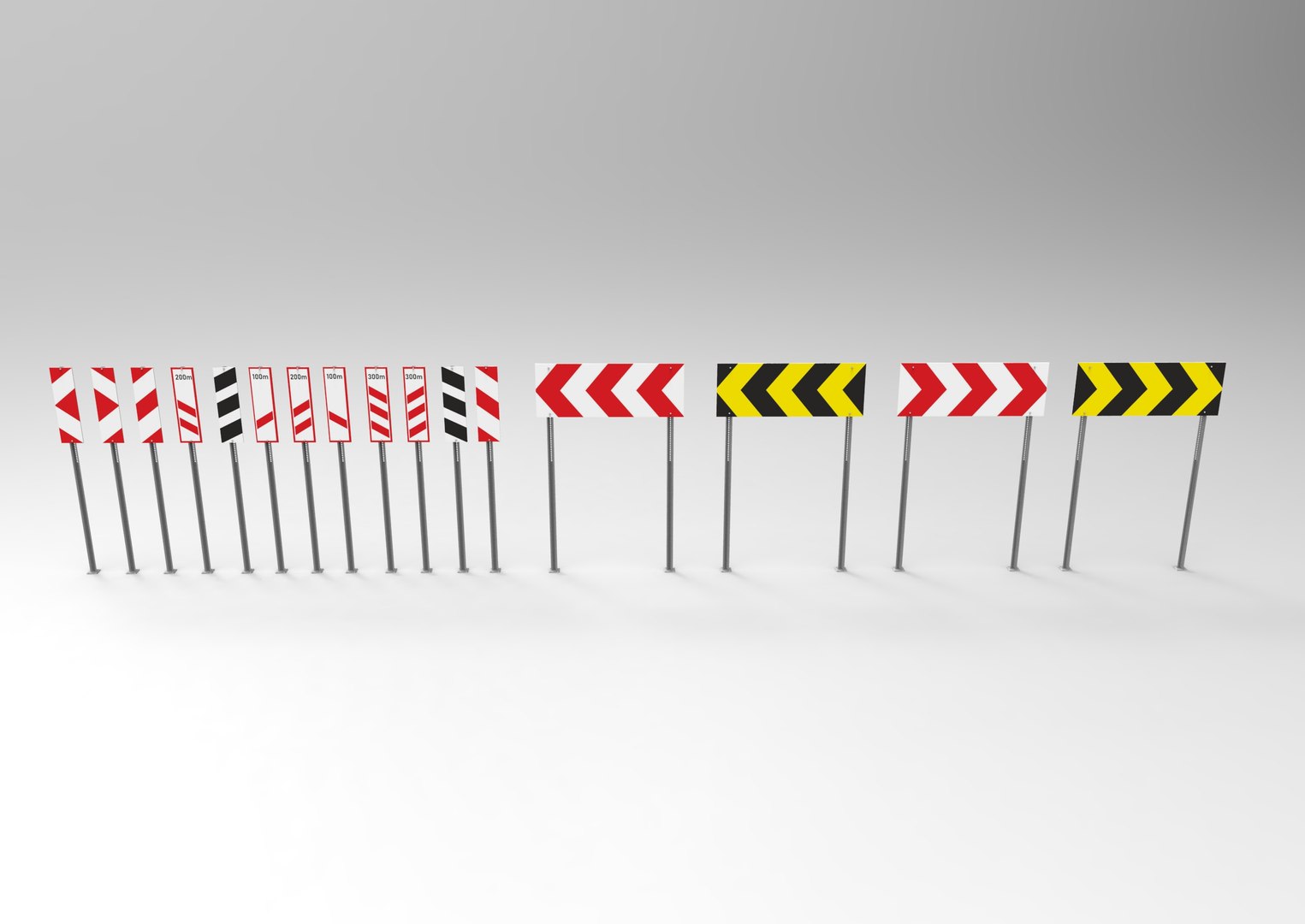 3D model Rectangle Sign 16 Piece - TurboSquid 1735036