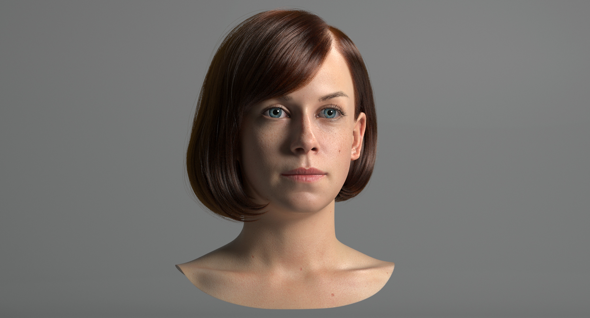 3D Rhea Female Head With Hair Model - TurboSquid 1749118