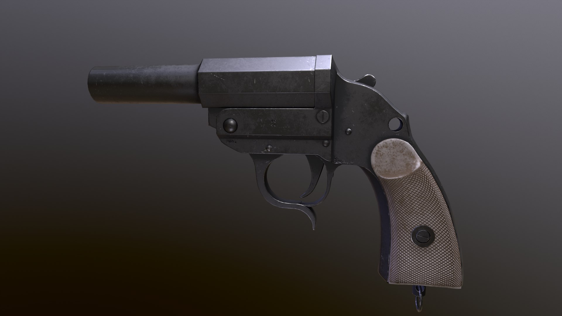3D LP34 Flare Gun - Leuchtpistole 34 Low-poly 3D Model Model ...