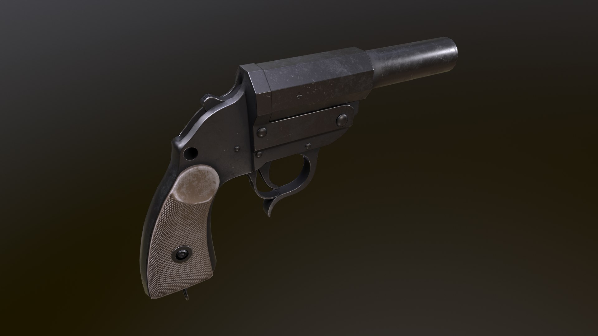 3D LP34 Flare Gun - Leuchtpistole 34 Low-poly 3D Model Model ...