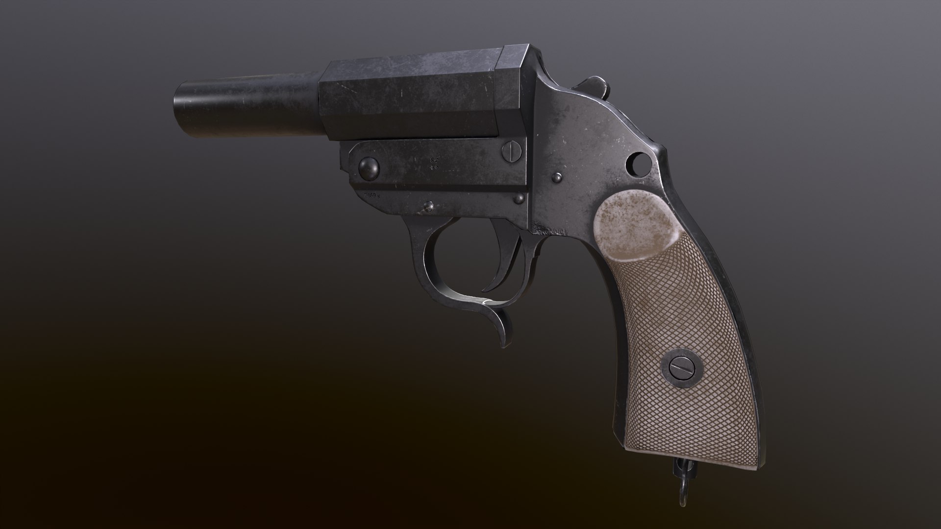 3D LP34 Flare Gun - Leuchtpistole 34 Low-poly 3D Model Model ...