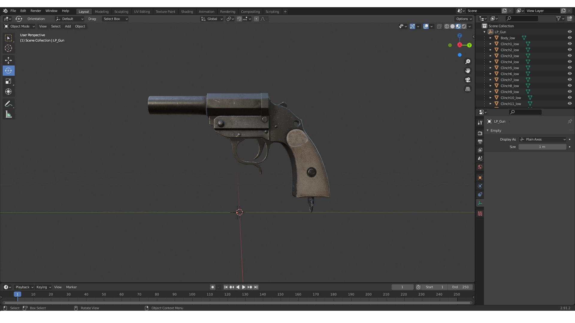 3D LP34 Flare Gun - Leuchtpistole 34 Low-poly 3D Model Model - TurboSquid 2013966