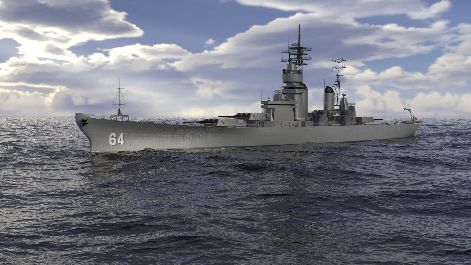 3D Uss Wisconsin Battleship Ship - TurboSquid 1215970