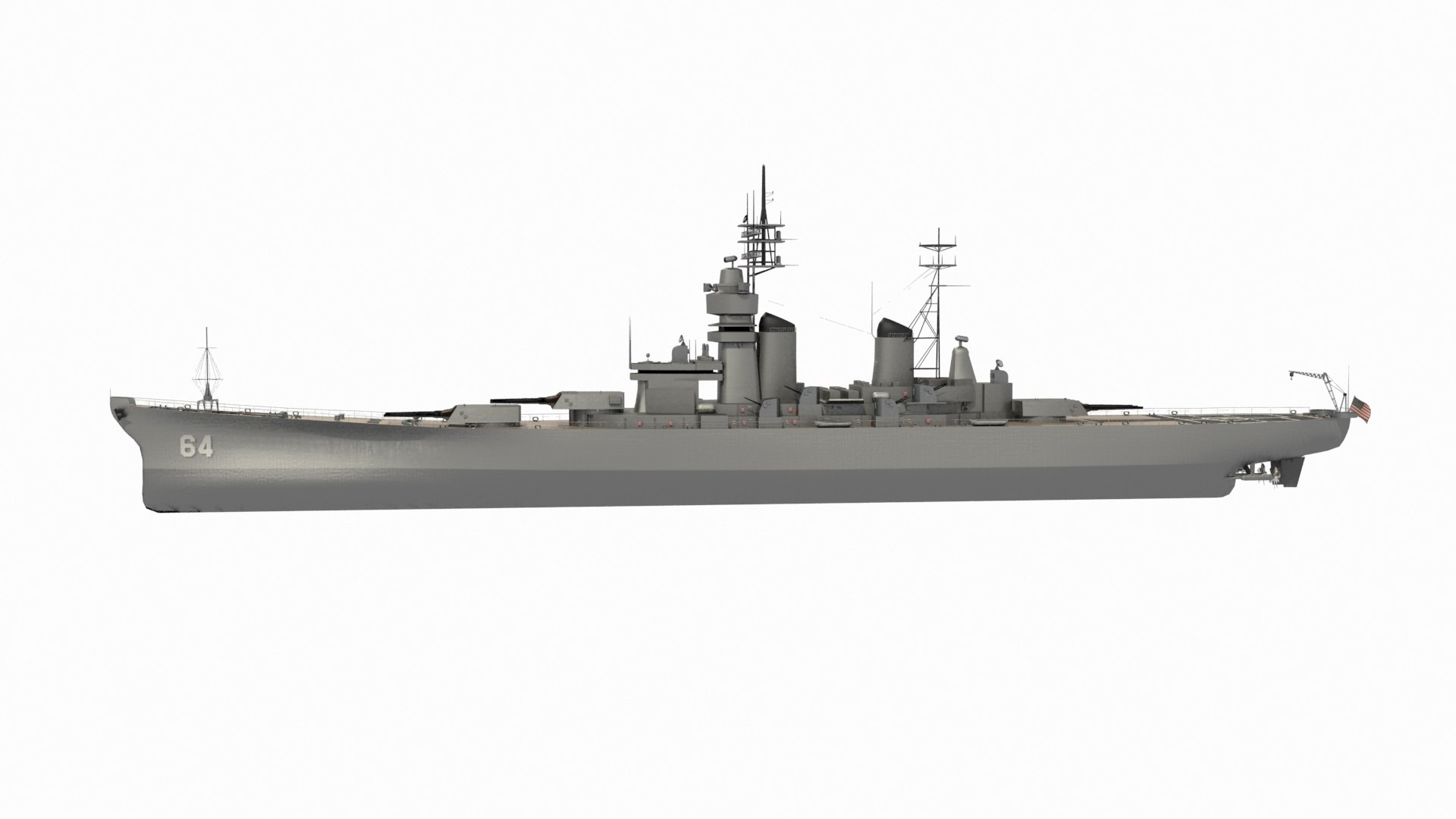 3D Uss Wisconsin Battleship Ship - TurboSquid 1215970