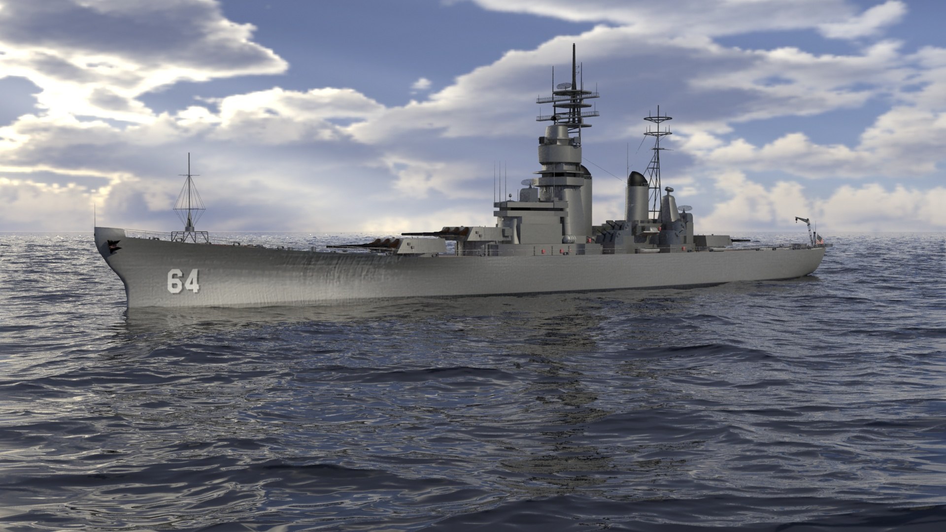 3D Uss Wisconsin Battleship Ship - TurboSquid 1215970