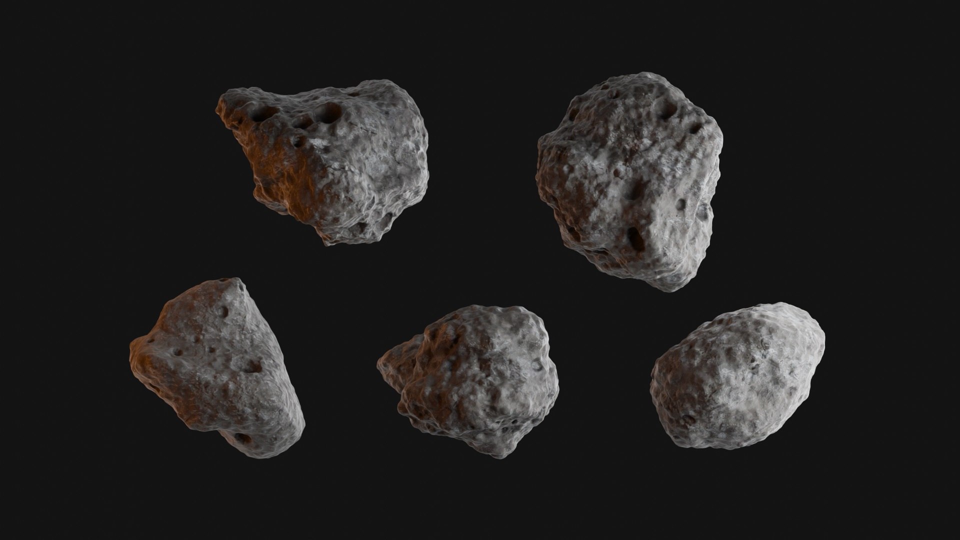3D Detailed Asteroid Space Rocks High-poly Set 1 - TurboSquid 2101466