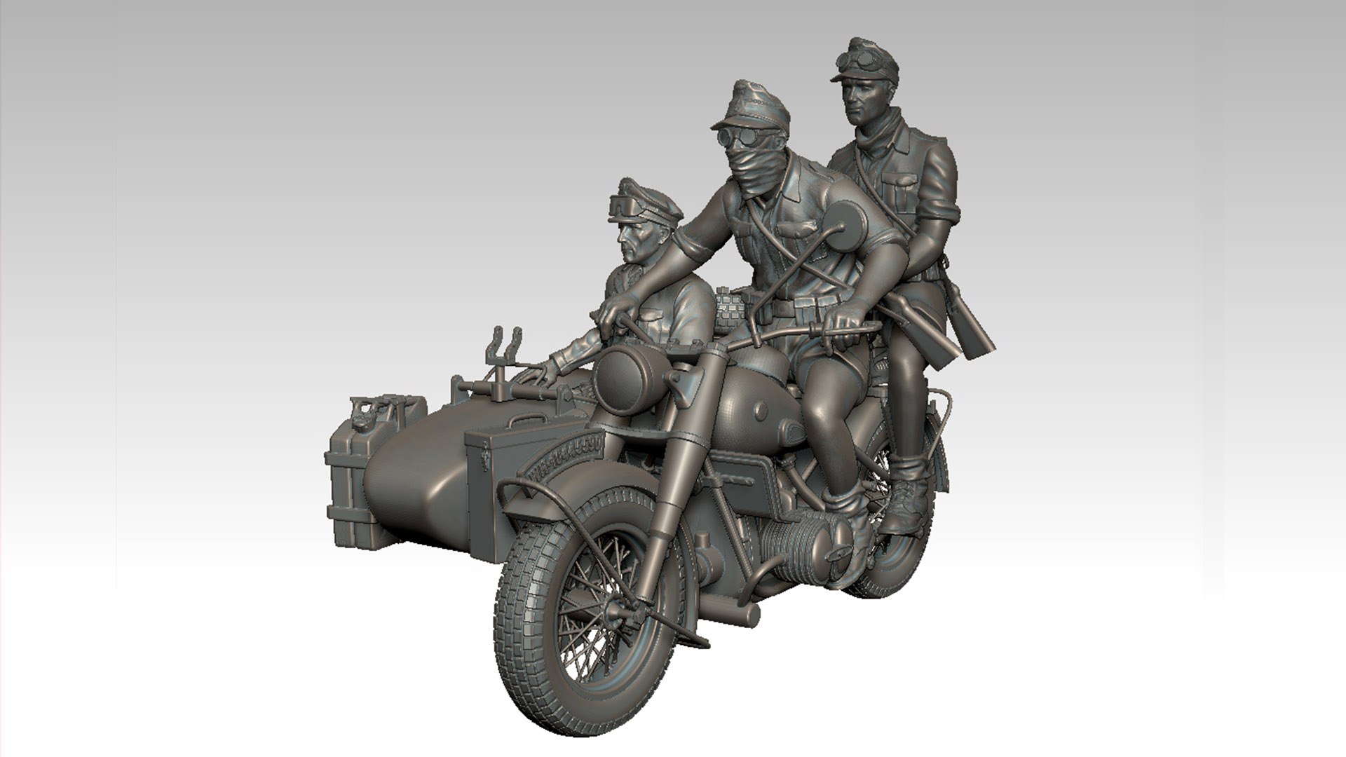3D german motorcycle crew ww2 - TurboSquid 1767846