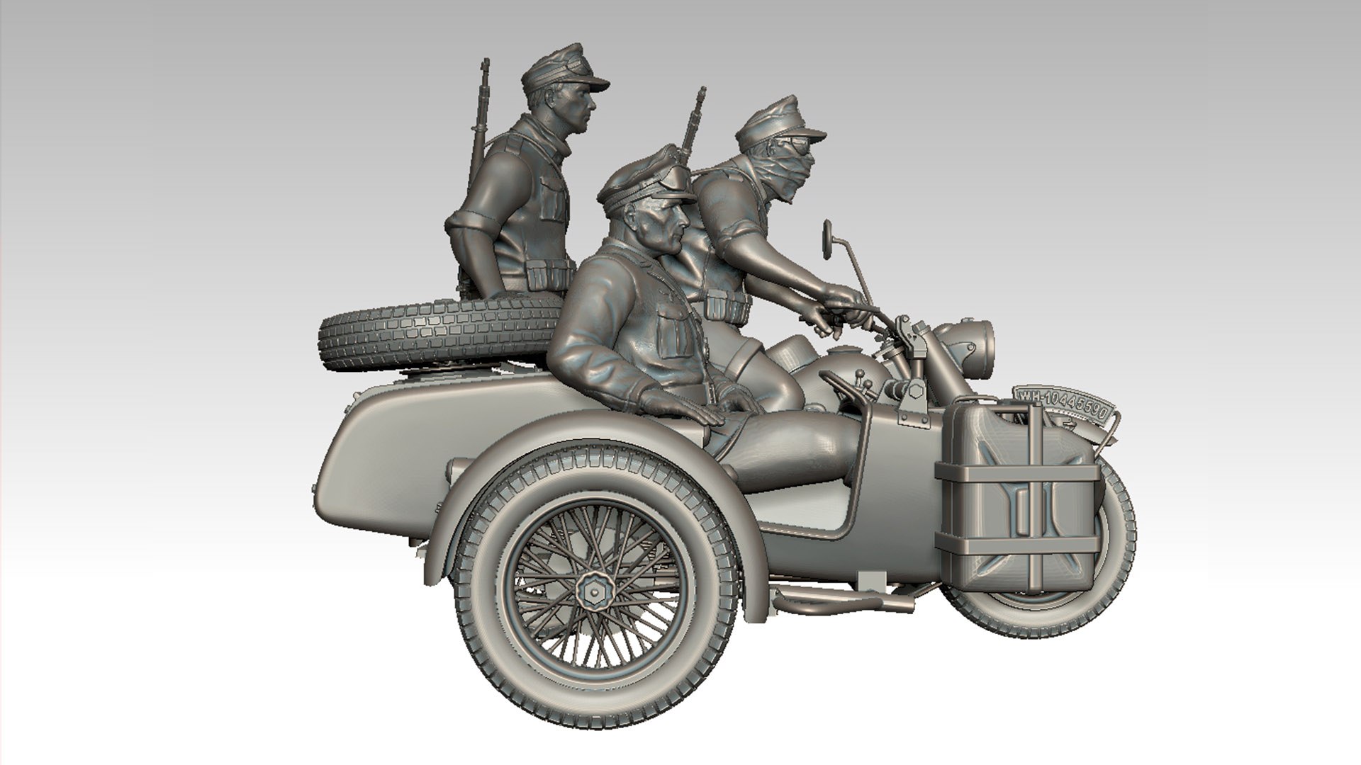 3D german motorcycle crew ww2 - TurboSquid 1767846